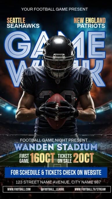 Football Game Week Ads Template | PosterMyWall