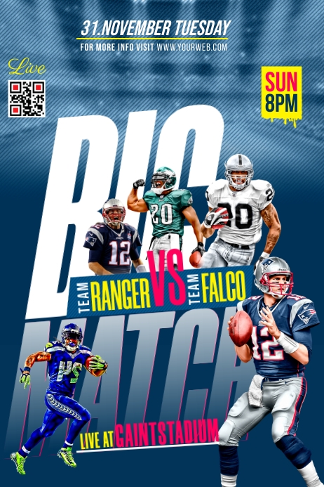 Football Games Flyer Template | PosterMyWall