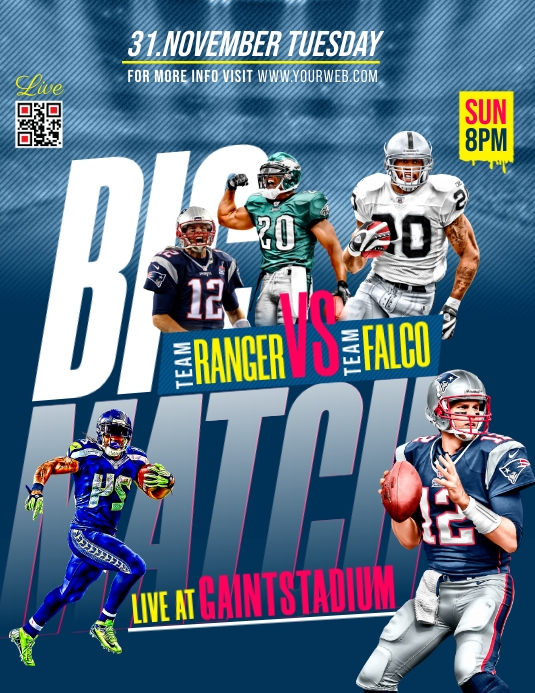 Football Games Flyer Template | PosterMyWall