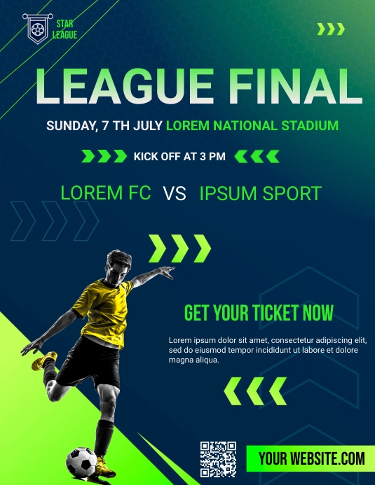 FOOTBALL LEAGUE FLAYER TEMPLATE | PosterMyWall