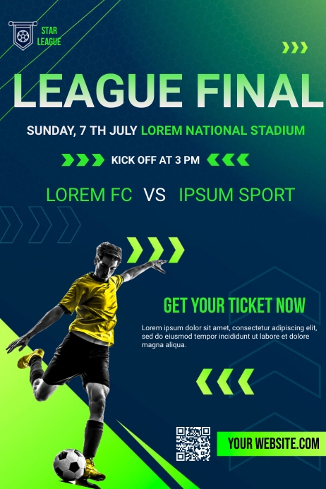 FOOTBALL LEAGUE POSTER TEMPLATE | PosterMyWall