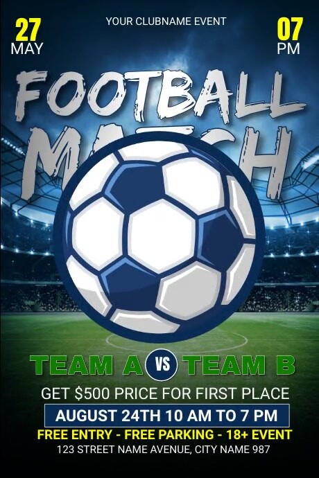 Football Match Ads Template | PosterMyWall