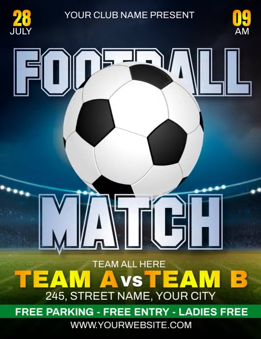 Football Match Ads Template | PosterMyWall