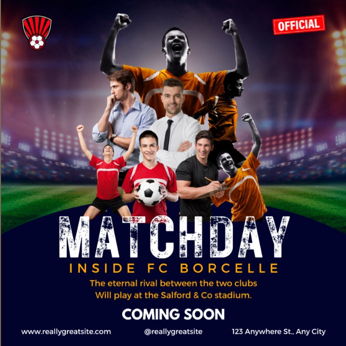 Football match coming soon template | PosterMyWall