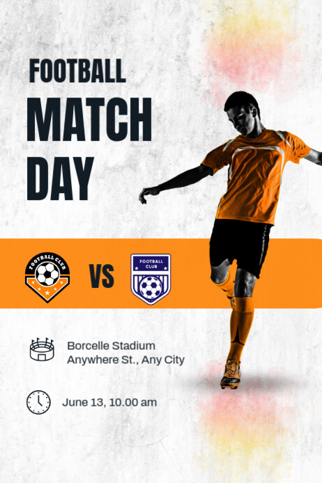 Football Match Day Advertisement Poster Template | PosterMyWall