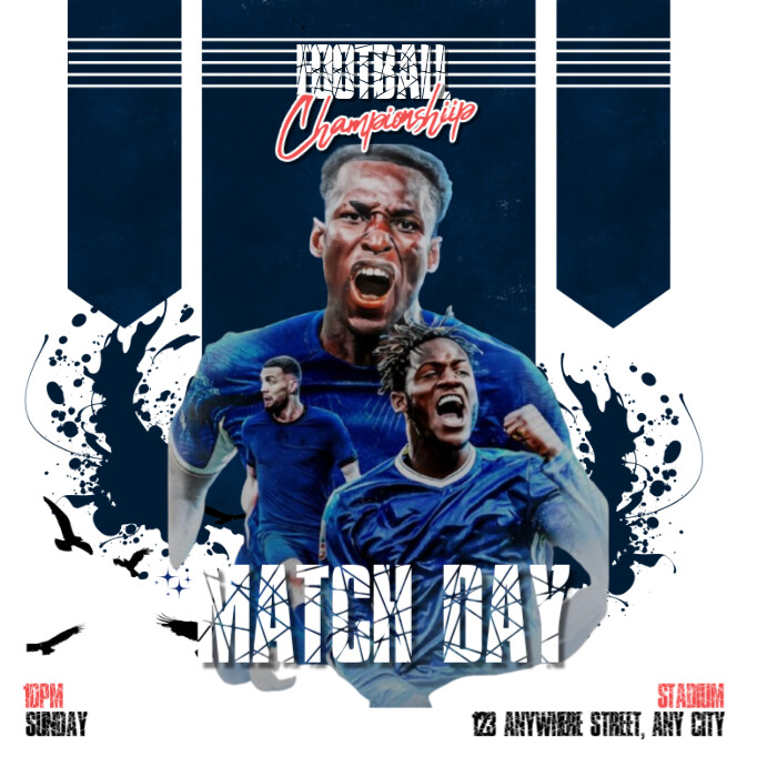 FOOTBALL MATCH DAY Template | PosterMyWall