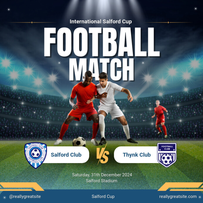 FOOTBALL MATCH DAY Template | PosterMyWall