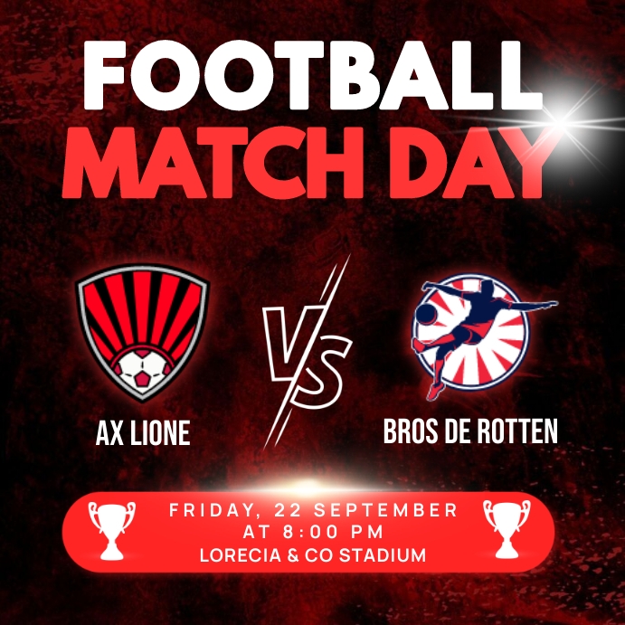 Copy of Football Match Day Template | PosterMyWall