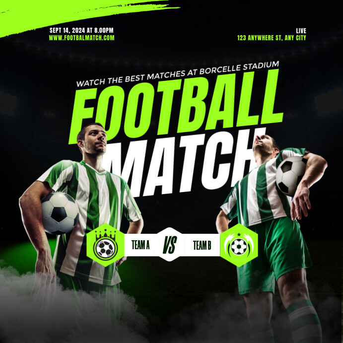 Plantilla de Football Match Design Instagram Post | PosterMyWall