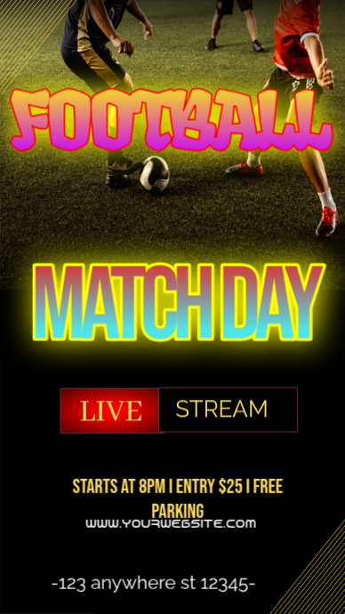FOOTBALL MATCH Template | PosterMyWall