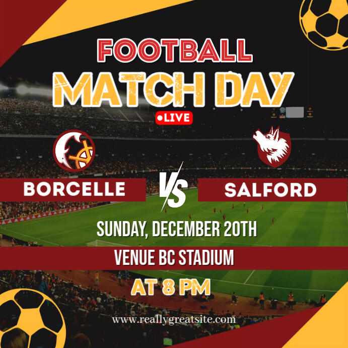 Plantilla de Football Match | PosterMyWall