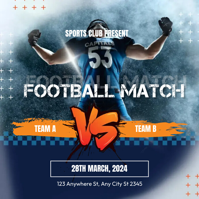 FOOTBALL MATCH Template | PosterMyWall