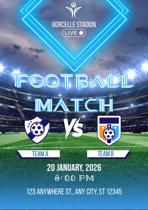 FOOTBALL MATCH Template | PosterMyWall
