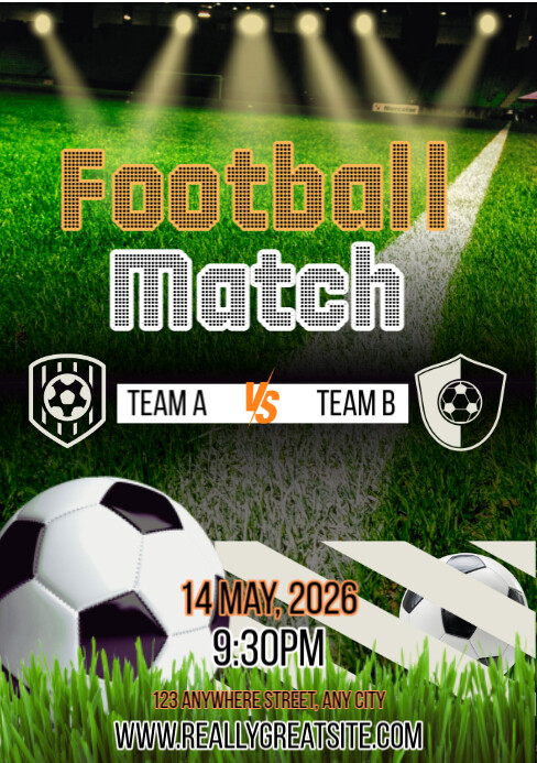 FOOTBALL MATCH Template | PosterMyWall