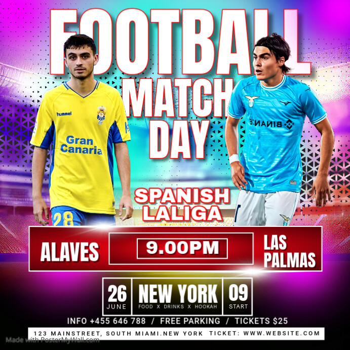 FOOTBALL MATCH Template | PosterMyWall