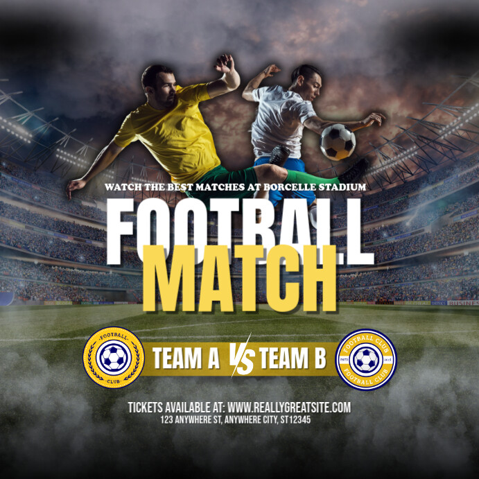 FOOTBALL MATCH Template | PosterMyWall