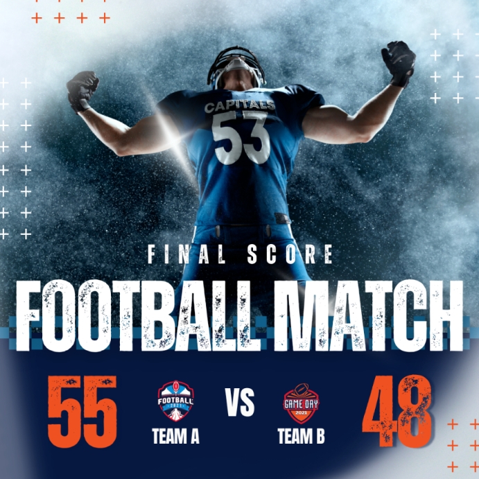 Copy of Football Match Final Score Instagram Post | PosterMyWall