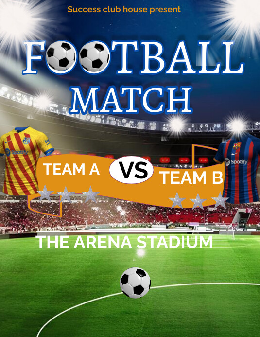 Football Match Flyer (us Letter) Template | PosterMyWall