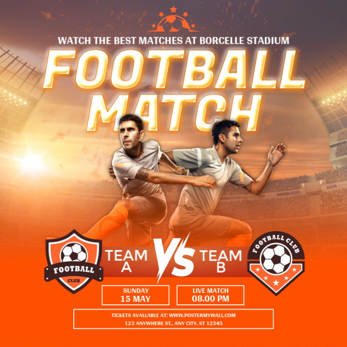 Football Match Flyer Template | PosterMyWall