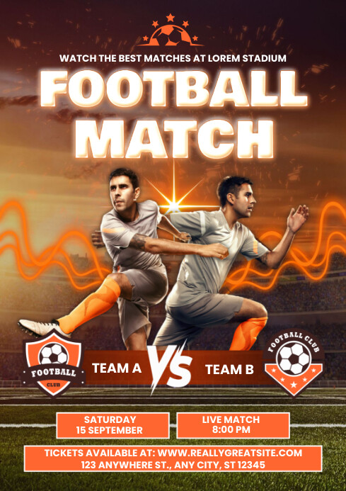 Football Match Game Templat | PosterMyWall