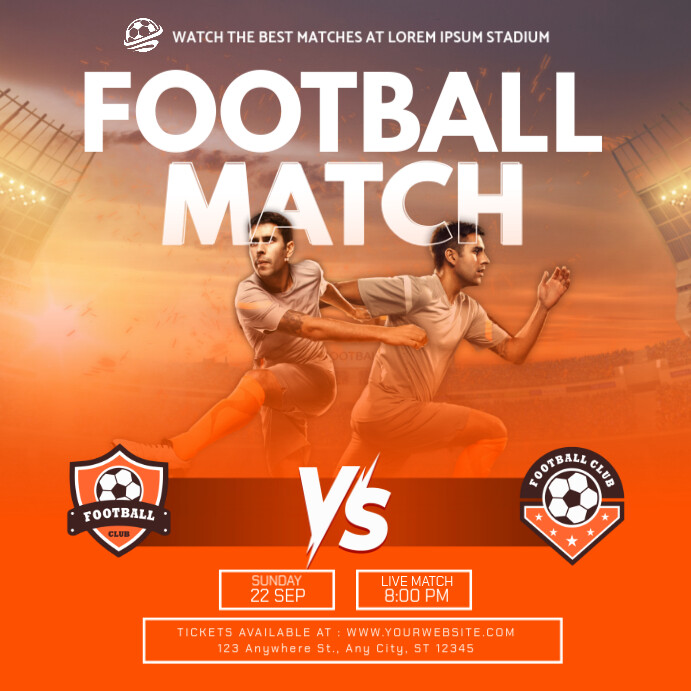 Football Match Instagram Post Template | PosterMyWall