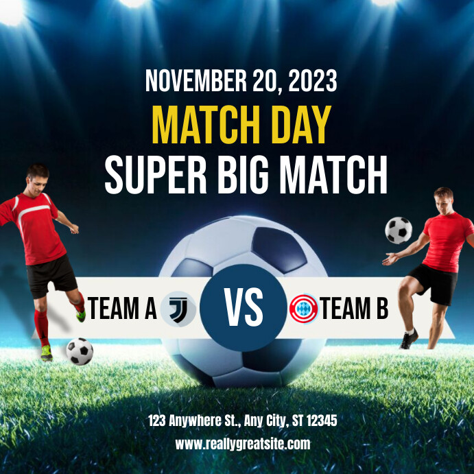 Copy of FOOTBALL MATCH INSTAGRAM POST | PosterMyWall