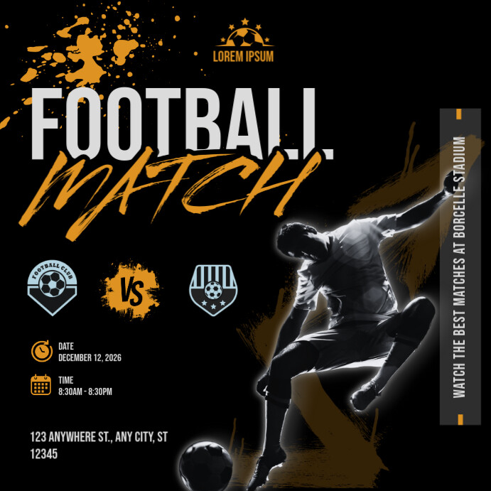 Football Match Instagram post Template | PosterMyWall