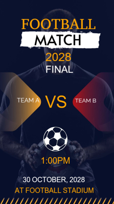 Copy of Football match invitation template | PosterMyWall