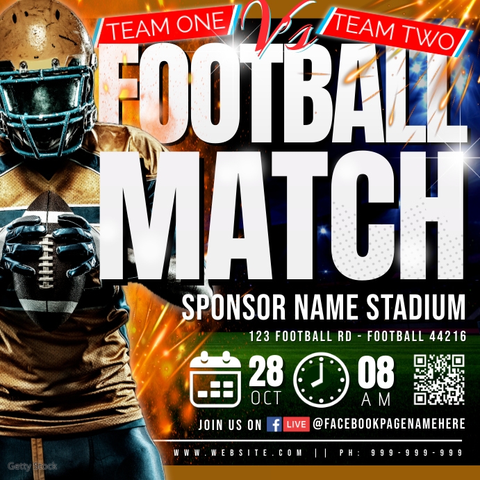 Football Match Poster Template | PosterMyWall