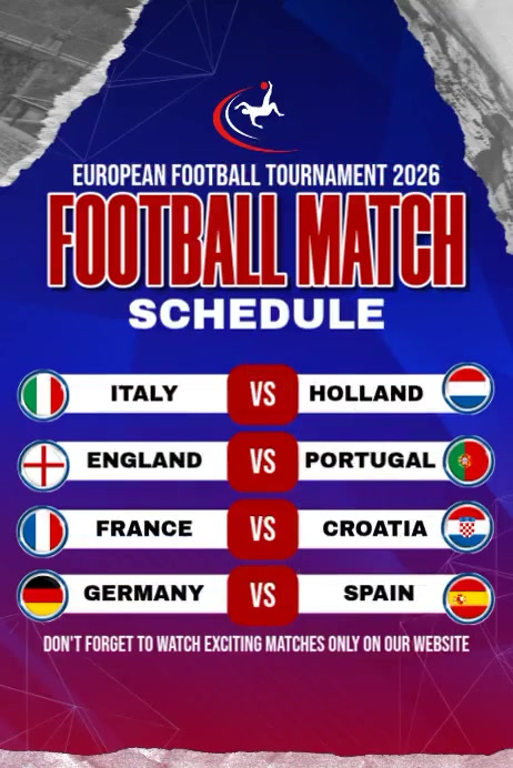 Football Match Schedule Template | PosterMyWall