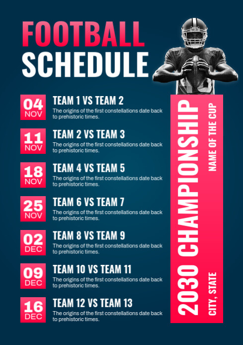 Copy of Football match schedule | PosterMyWall