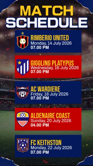 Football Match Schedule Template | PosterMyWall