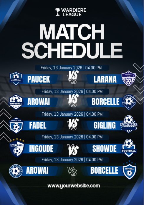 Football Match Schedule Template | PosterMyWall