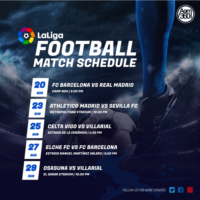 Football Match Schedule Template | PosterMyWall