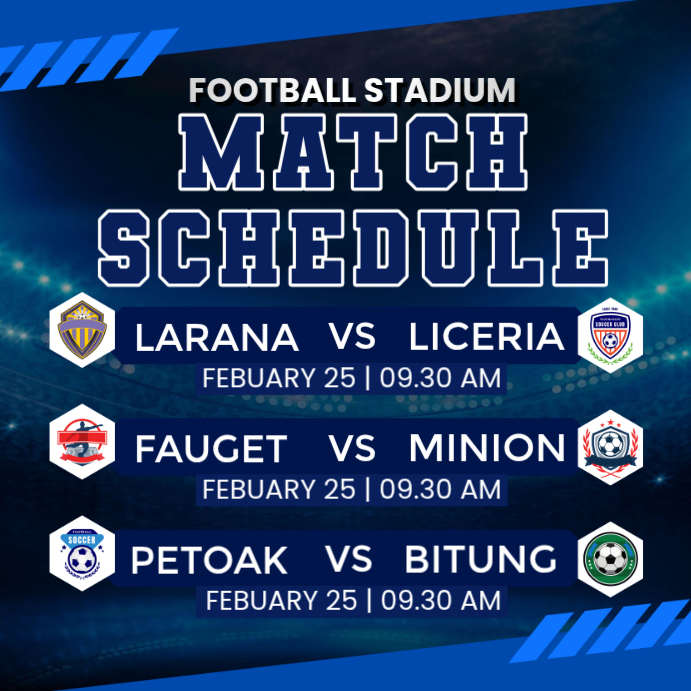 Football Match Schedule Template | PosterMyWall