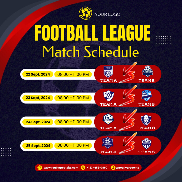 Football Match Schedule Template | PosterMyWall