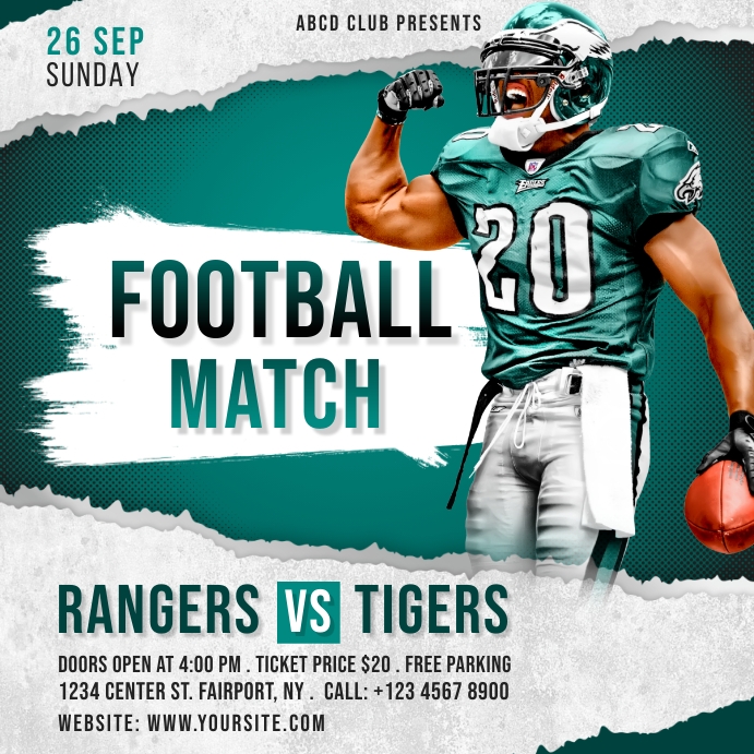 Football Match Soccer Flyer Design Template | PosterMyWall