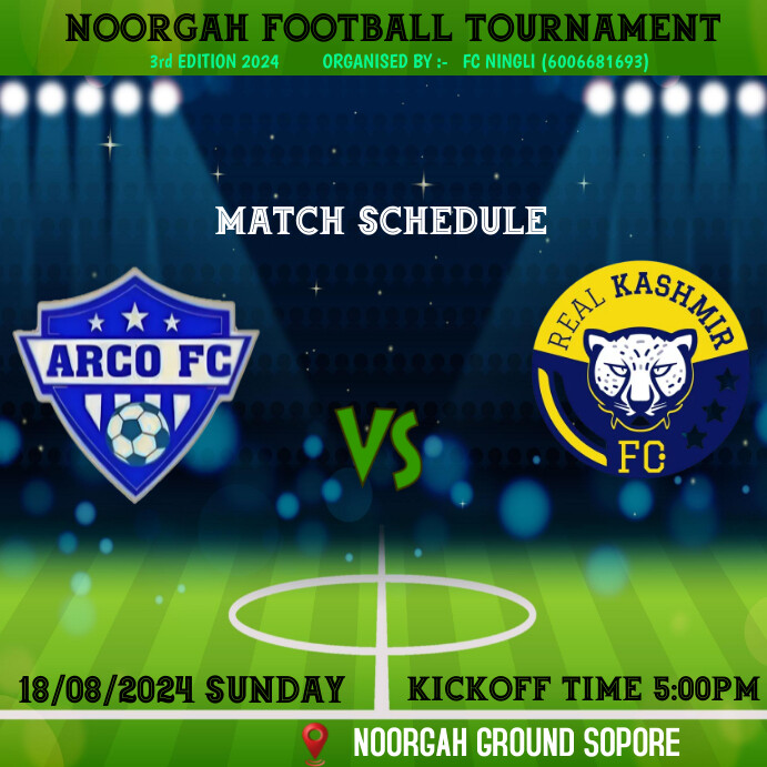 Football matchday schedule Template | PosterMyWall