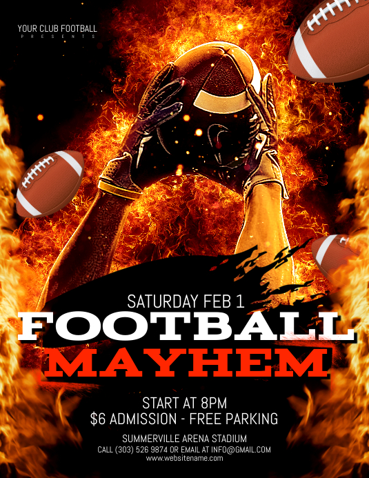 Football Mayhem Flyer Template | PosterMyWall