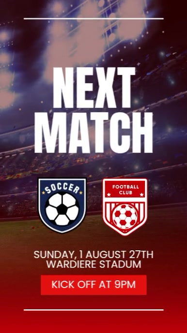 Football Next Match Template | PosterMyWall