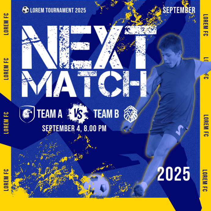 Football Next Match Instagram Post Template | PosterMyWall