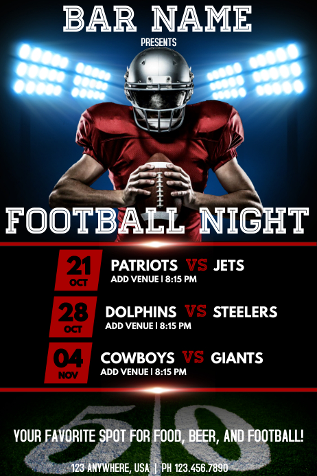 Football Night Template | PosterMyWall