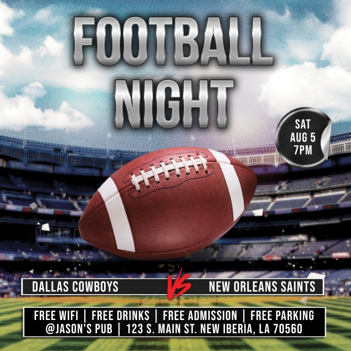 Copy of FOOTBALL NIGHT FLYER TMEPLATE | PosterMyWall