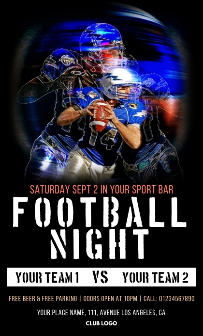 Football Night Template | PosterMyWall