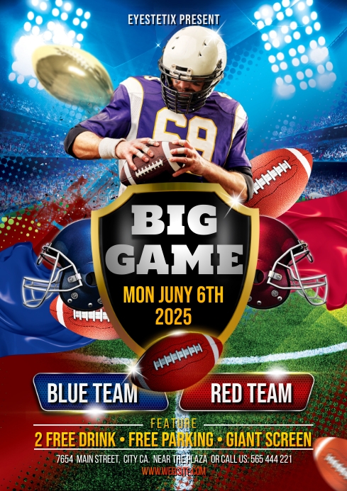 Football Night Tournament Flyer / Poster Template | PosterMyWall