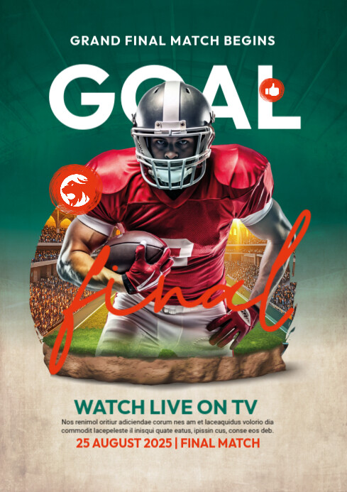 Football Player Flyer Template | PosterMyWall