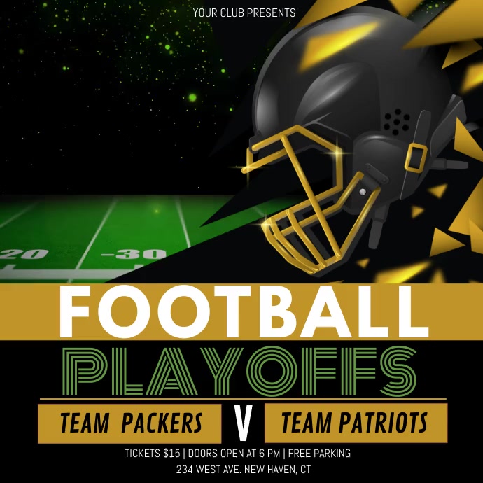 Football playoffs, American football Template | PosterMyWall