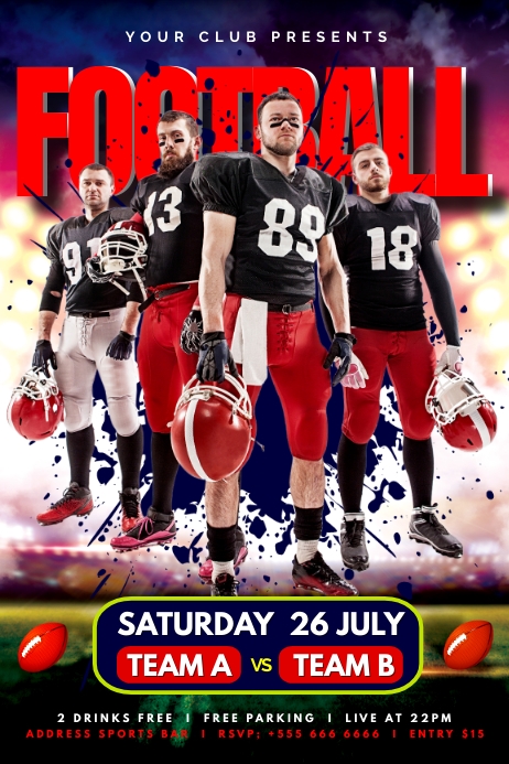 FOOTBALL POSTER Template | PosterMyWall