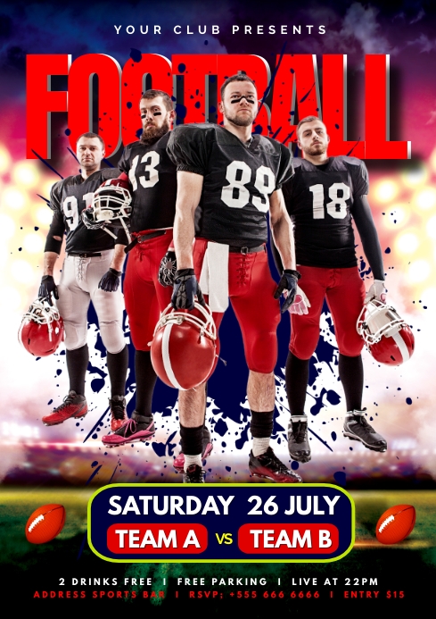 FOOTBALL POSTER Template | PosterMyWall