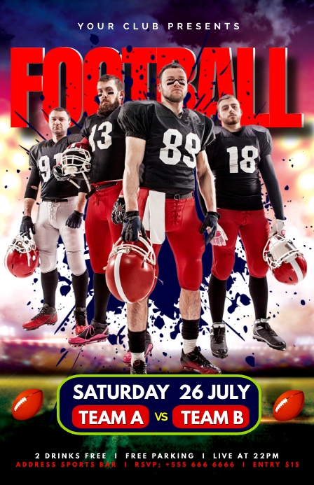 FOOTBALL POSTER Template | PosterMyWall